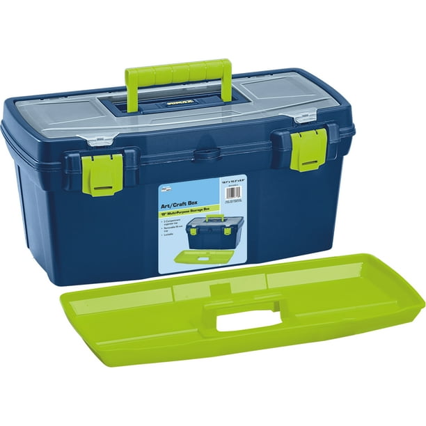 Pro Art Storage Box W/Organizer Top-19"X10"X8.9" Blue & Green - Walmart ...