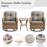 PARKWELL 5-Piece PE Rattan Wicker Patio Seating Set with Swivel Glider ...