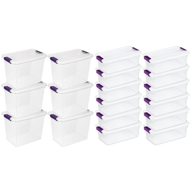 Sterilite 27 Quart Storage Tote, 6 Pack, and 6 Quart Storage Tote, 12 ...