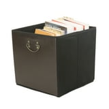 Faux Leather Storage Cube W/ Metal Handle 13X13X13 - Walmart.com