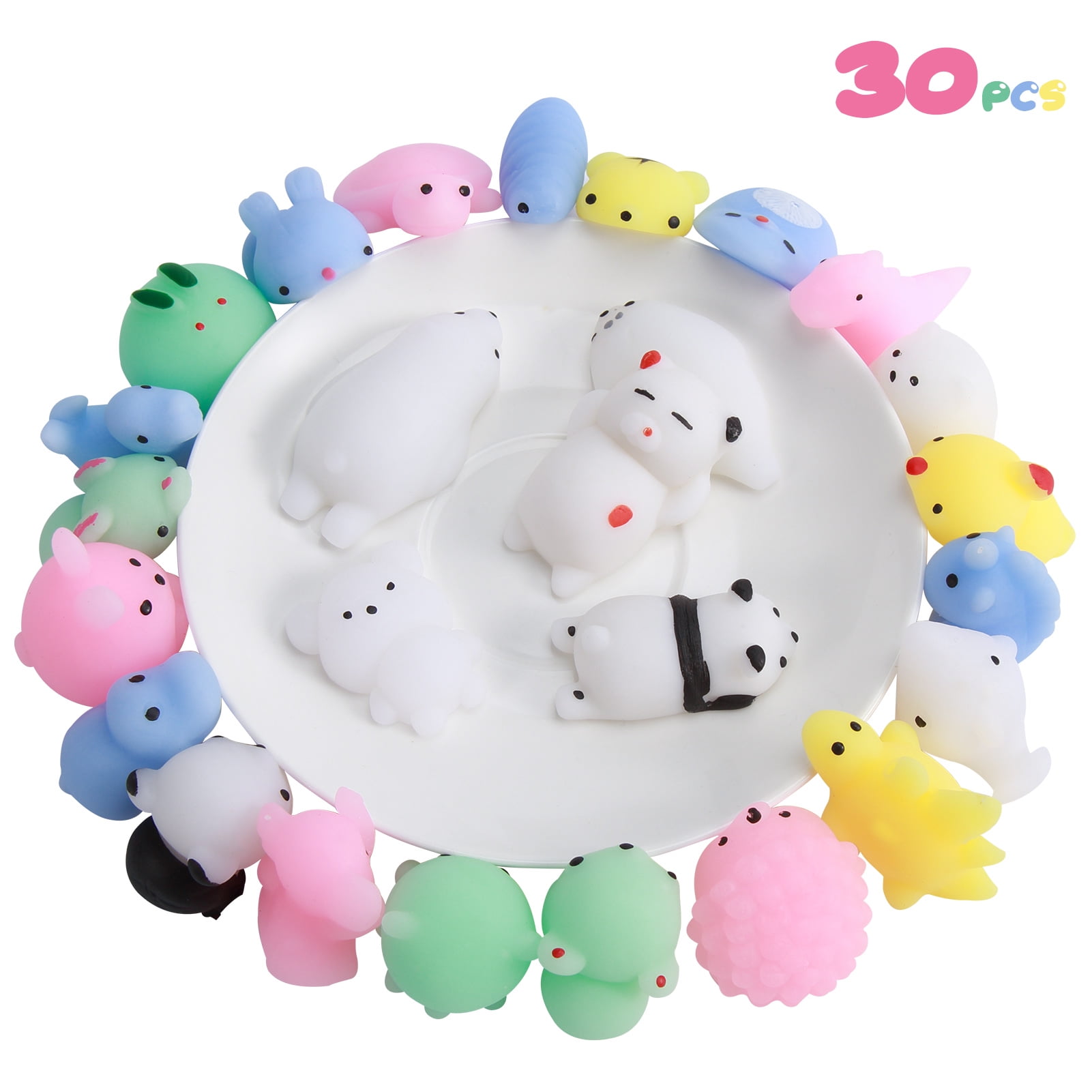 Squishies Squishy Toy, 30 Pcs Squeeze Toys with Storage Box, Fidget Toy ...