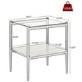 MOONMISS 2 Pack Rectangle End Table, Tempered Glass Top Side Table with ...