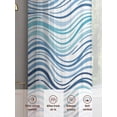 Blue Striped Sheer Curtains for Living Room Bedroom Modern Simple ...