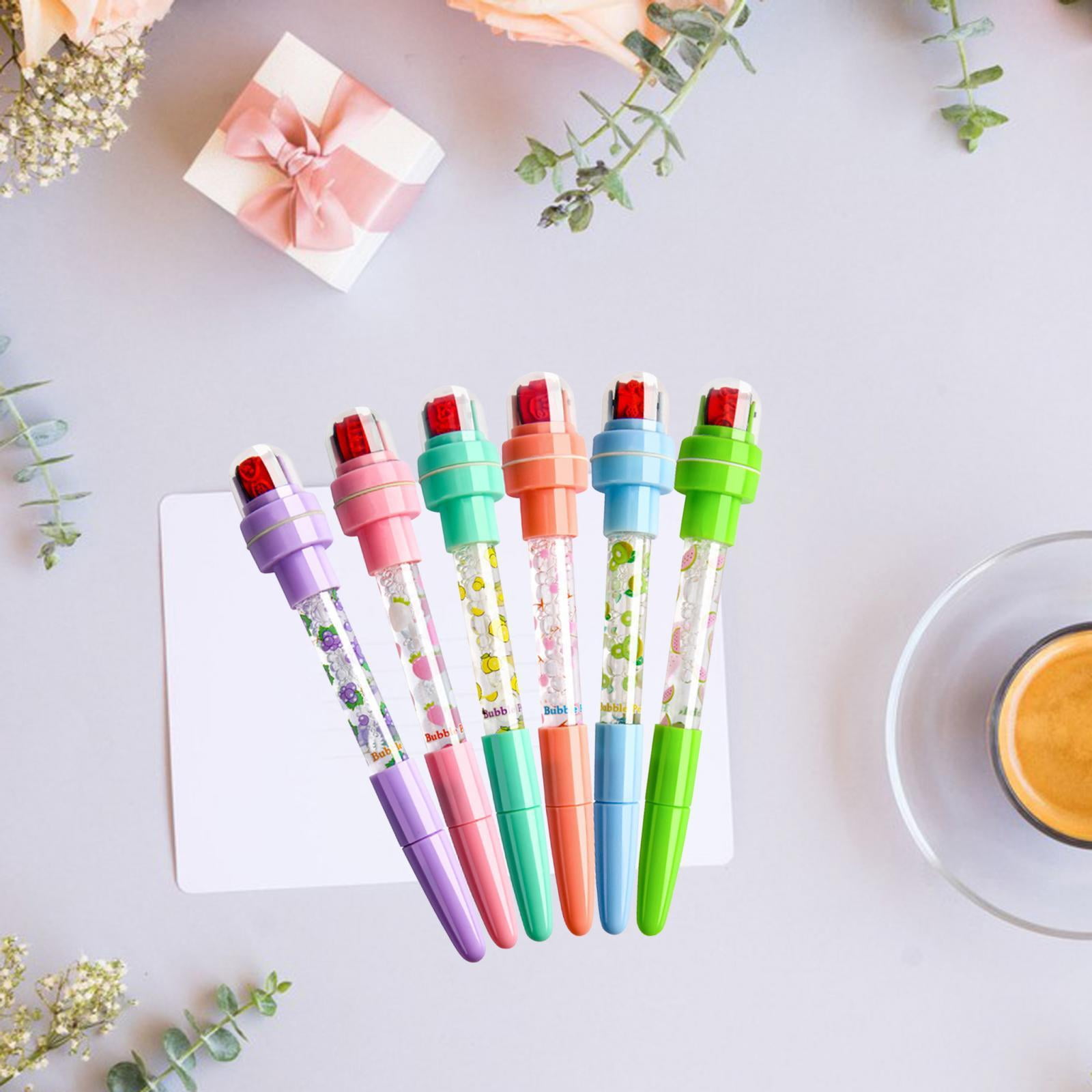 6x Bead Ballpoint Pen, Cute Seal Roller Stamp Ballpoint Pen, 0.7mm ...