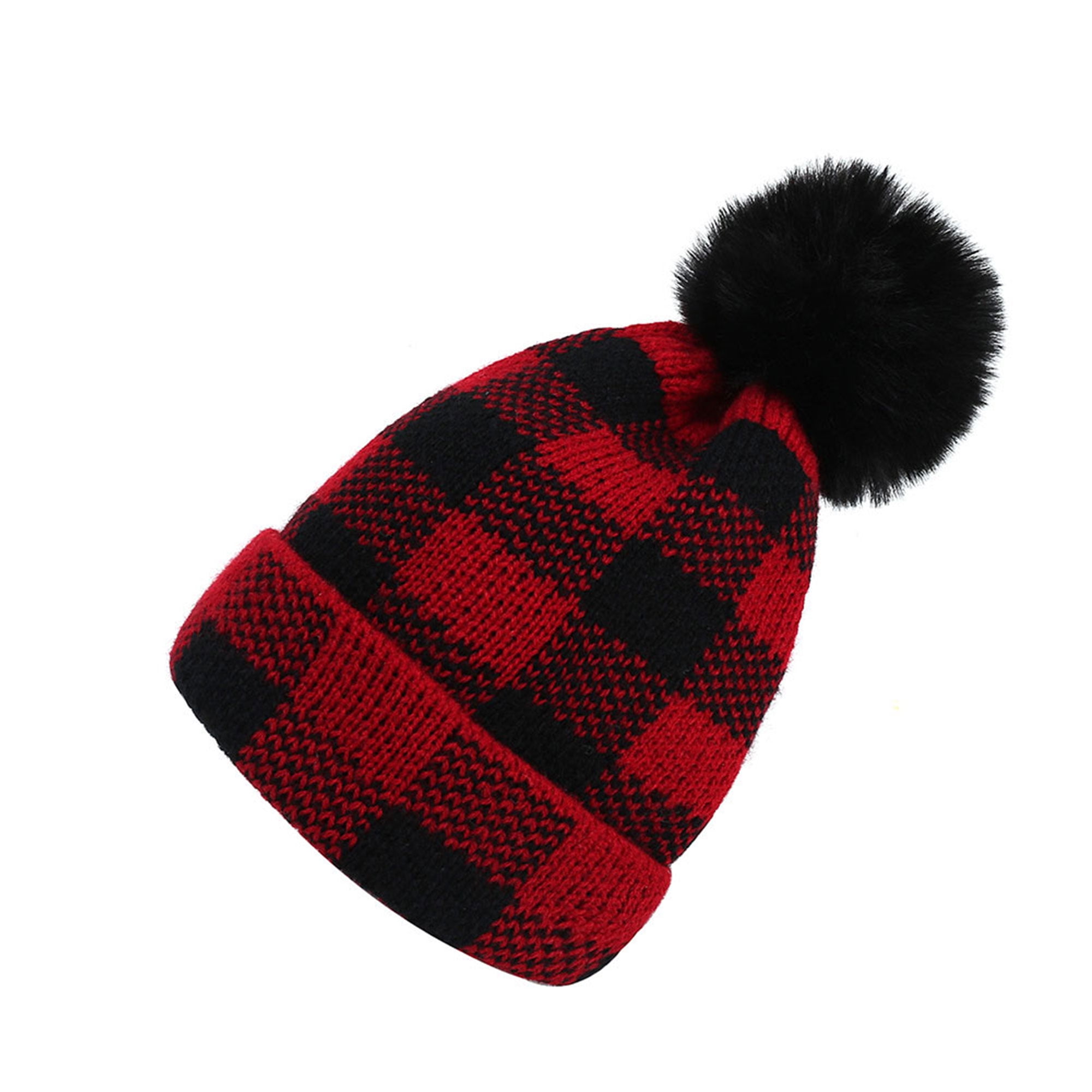 Click here for Fortune Winter Parent-Child Hat Buffalo Plaid Knit... prices