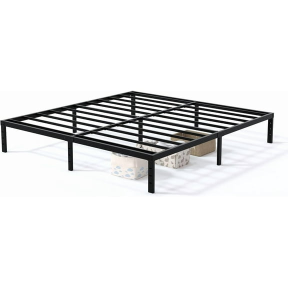 Bed Frame Foldable Heavy Duty Mattress Metal Platform Slat No Box ...