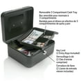 Honeywell Small Steel Money Lock Box 6202 with Key, Removable Cash Tray ...
