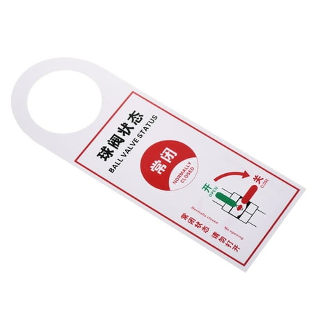 Valve Identifier Tag, Plastic "Ball Valve Status" Normally Closed ...