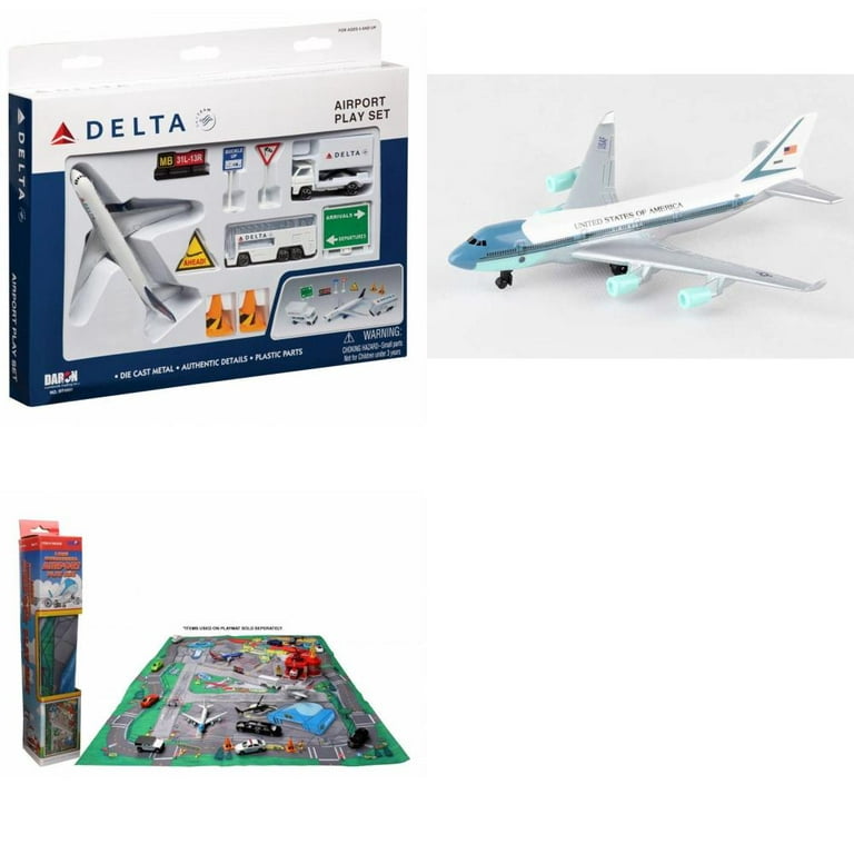 Toy Airplane Playset Airport Playmat With Two Diecast Model, 51% OFF