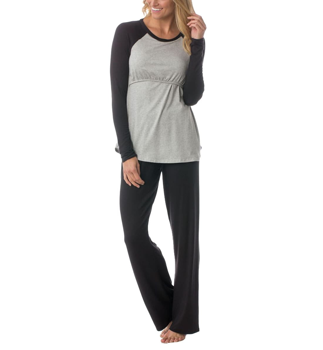 Majamas Pastime Maternity & Nursing PJ Set (15-9904),Large,Black ...