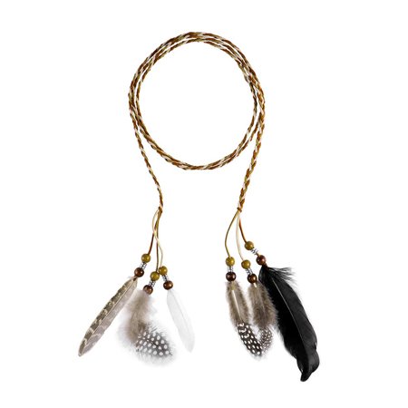 Feather Headband Hippie Hair Straps - Tassel Braided Feather Headdress ...