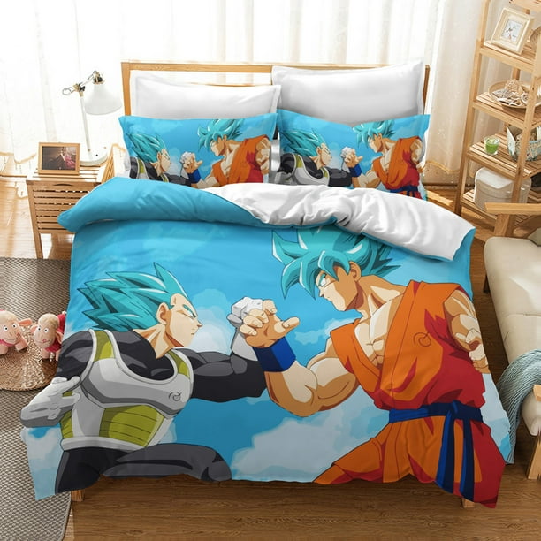 3 Pieces Anime Dragon Ball Z Duvet Bedding Bed Set Full Size Comfy