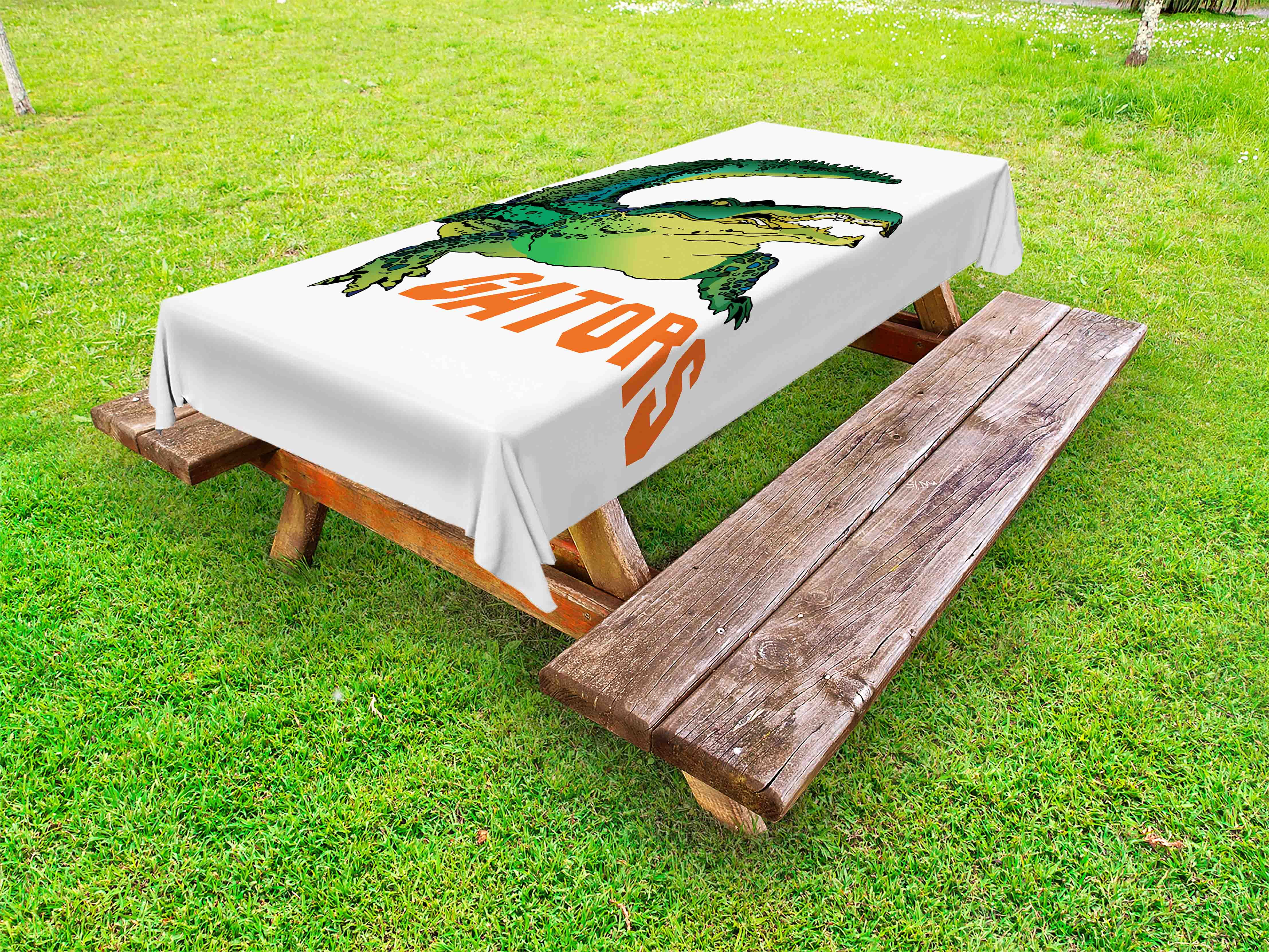 Reptile Outdoor Tablecloth, Grumpy Alligator Has a Word Gator Crocodile ...