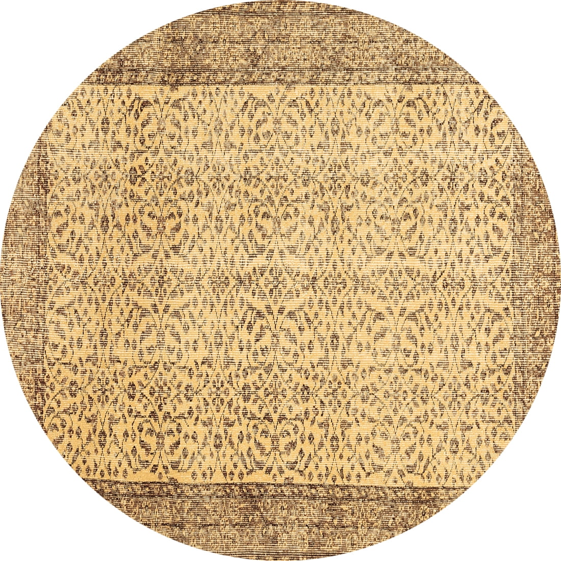 Ahgly Company Indoor Round Abstract Brown Contemporary Area Rugs, 8 ...