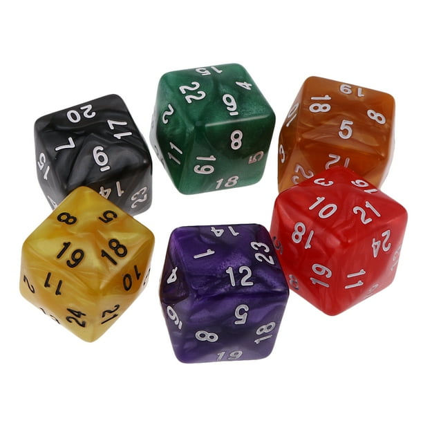 6 piezas Dados de juego D24 tradicional Dados de números de varias ...