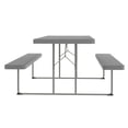 Flash Furniture 6 Foot Granite Gray Indoor-Outdoor Picnic Table ...