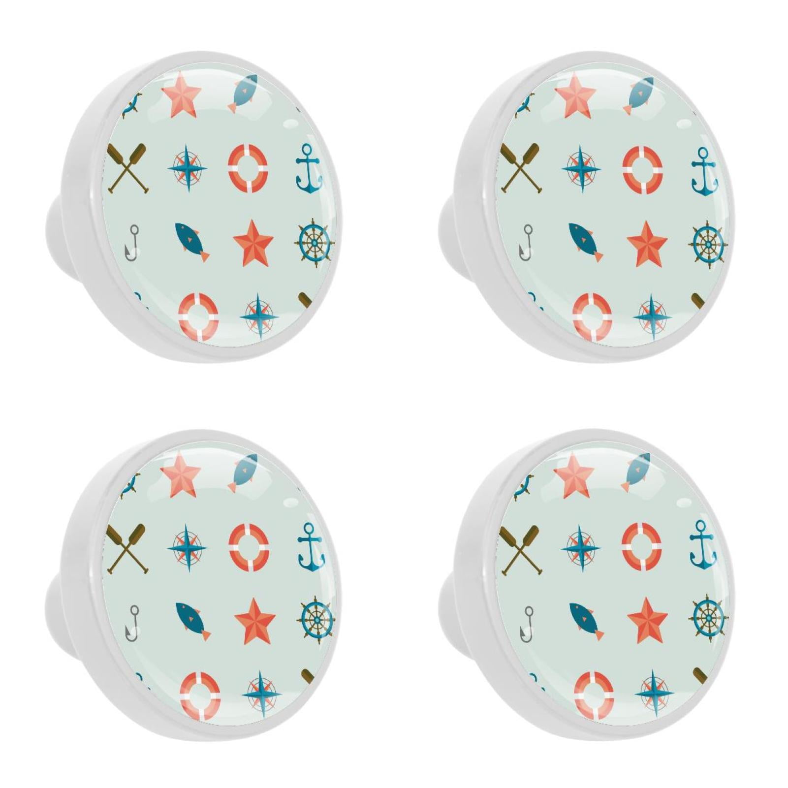 4 Pcs Anchor Knobs for Kitchen Cabinet Cupboard Dresser Bookcase Drawer ...