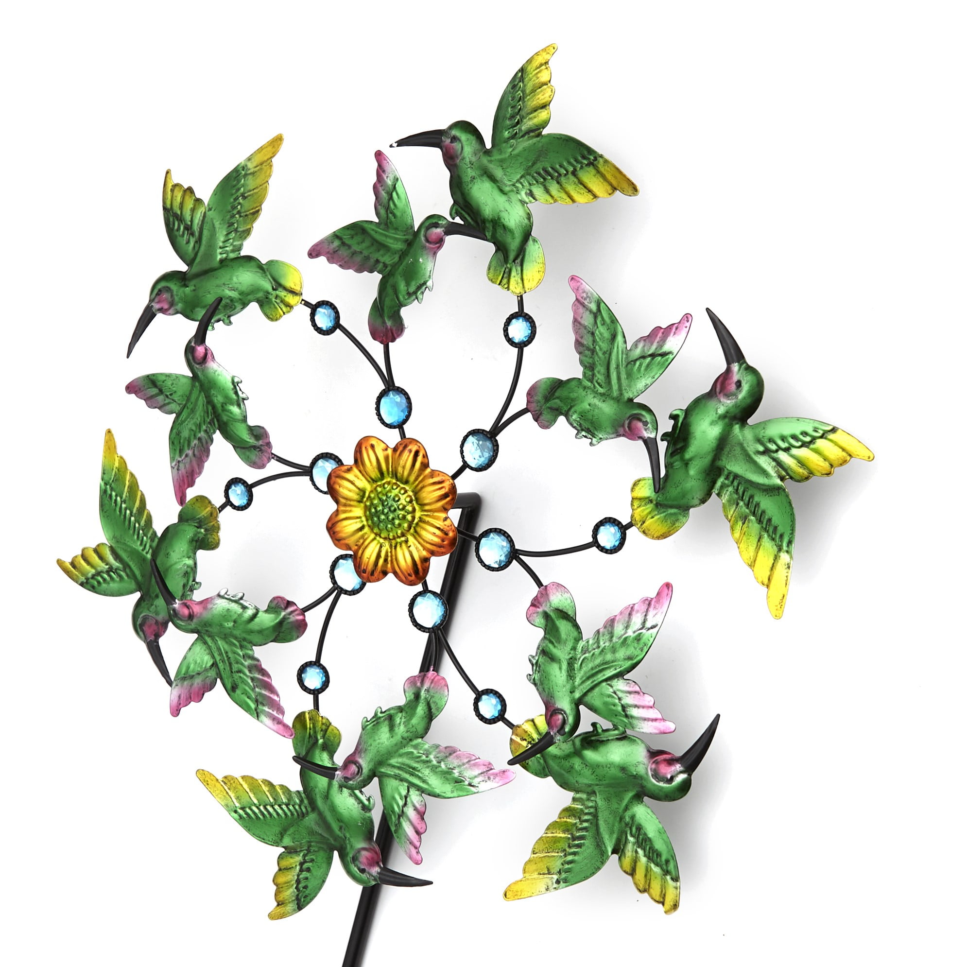 Decorative Garden Hummingbird Wind Spinner Stake - Dynamic Outdoor ...