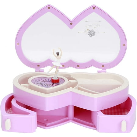 IGUOHAO Music Box,Double Heart Shape Rotating Musical Boxes Best ...
