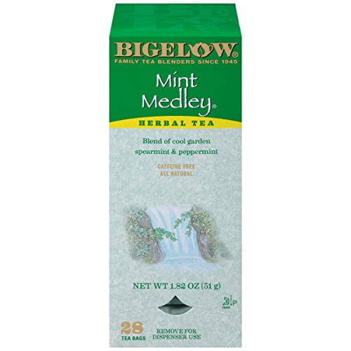Bigelow Mint Medley Herbal Tea Bags 28-Count Box (Pack of 1) Mint Tea ...
