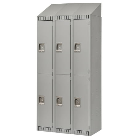 Kleton Steel Lockers With Sloped Top, Bank of 3, Double Tier, With ...