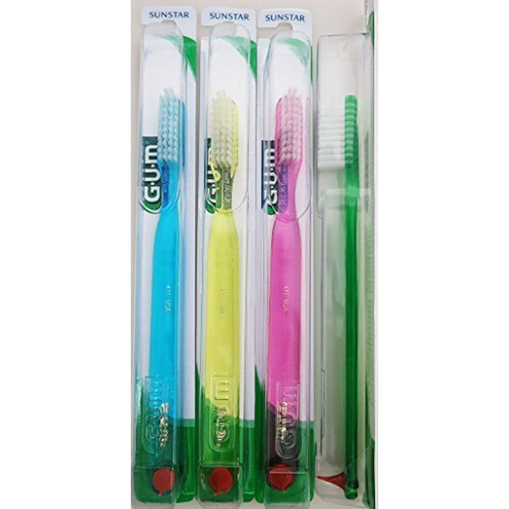 GUM 411 Classic Toothbrush Full - Soft - With Stimulator (12 Pack ...