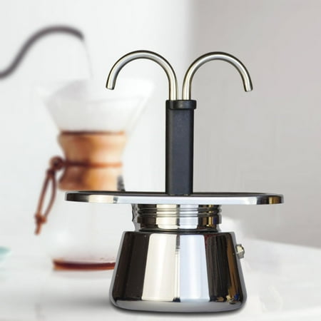 100ml Stovetop Espresso Maker with 2 Coffee Cappuccino Percolator Pot ...
