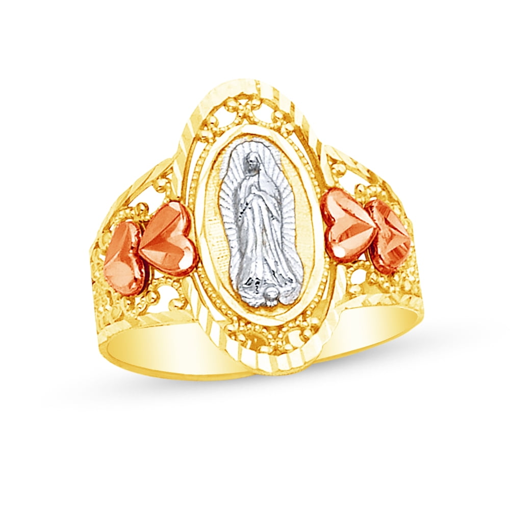 AA Jewels - 14k Rose Yellow & White Gold Our Lady of Guadalupe Virgin ...