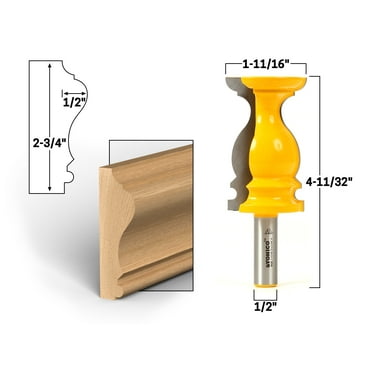 1-1/2" Base Cap Molding Router Bit - 1/2" Shank - Yonico 16129 ...