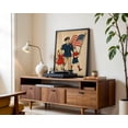 Affixzi Wall Art Patriotic Soldier Family US Flag Vintage 1950s ...