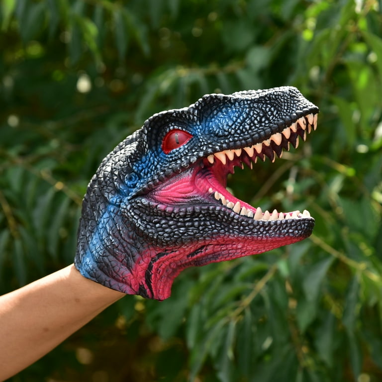 Dinosaur Hand Puppet Rubber Dino Raptor Head Toy Party Dinosaur Hand
