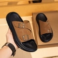 2026 Summer New Men'S Thick-Soled One-Word Drag Retro Belt Buckle ...