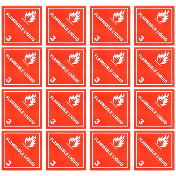 KOVOT 4"x4" Flammable Liquid DOT (Class 3) Hazardous Materials Warning ...