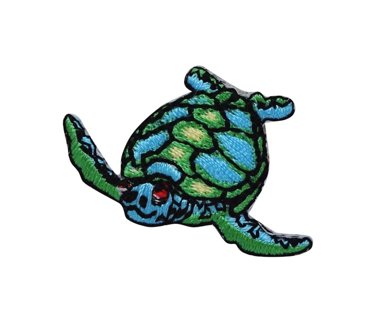Mini - Small Sea Turtle - Facing Left - Iron on Applique - Embroidered ...