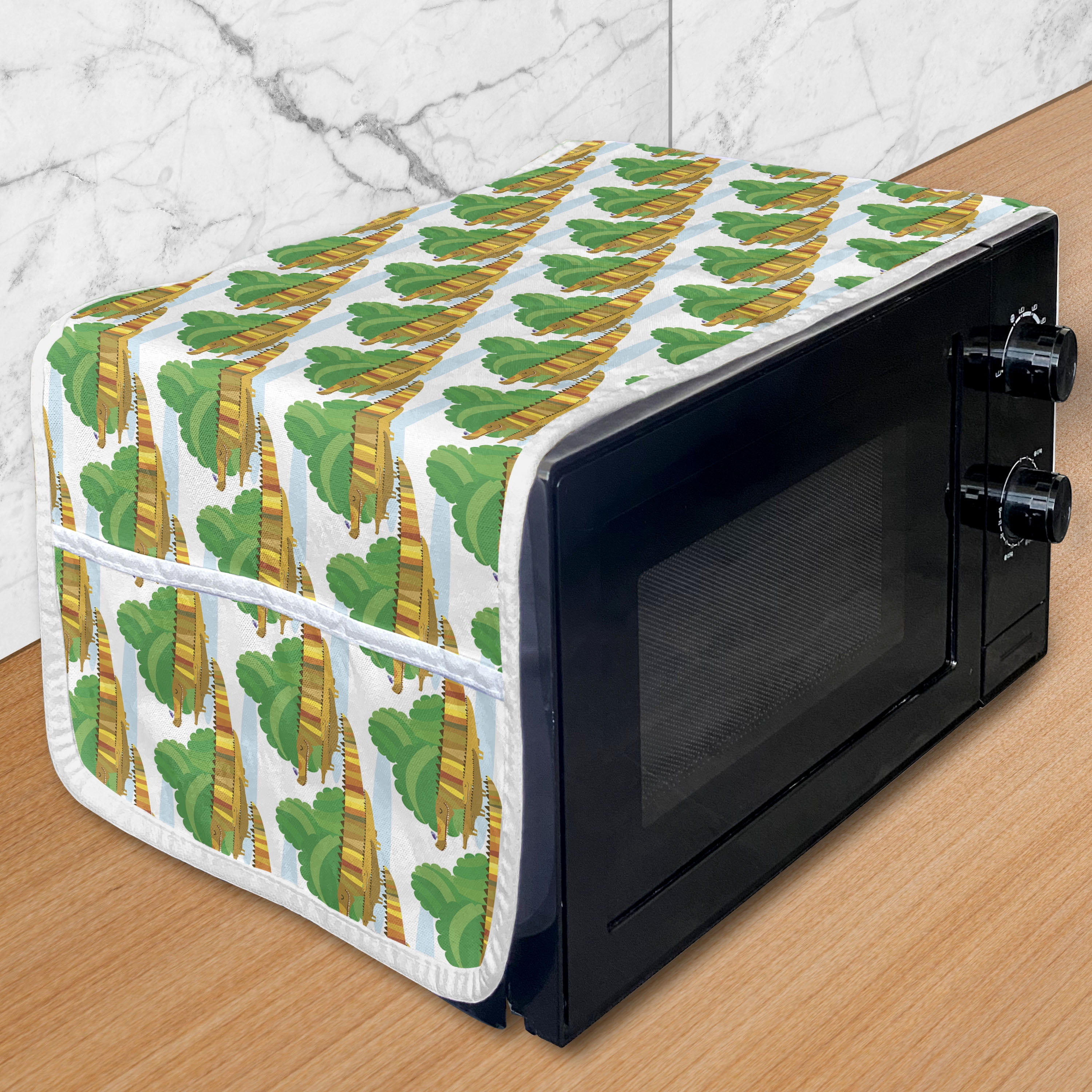 Alligator Microwave Oven Cover, Crocodile Family in Green Bushes ...