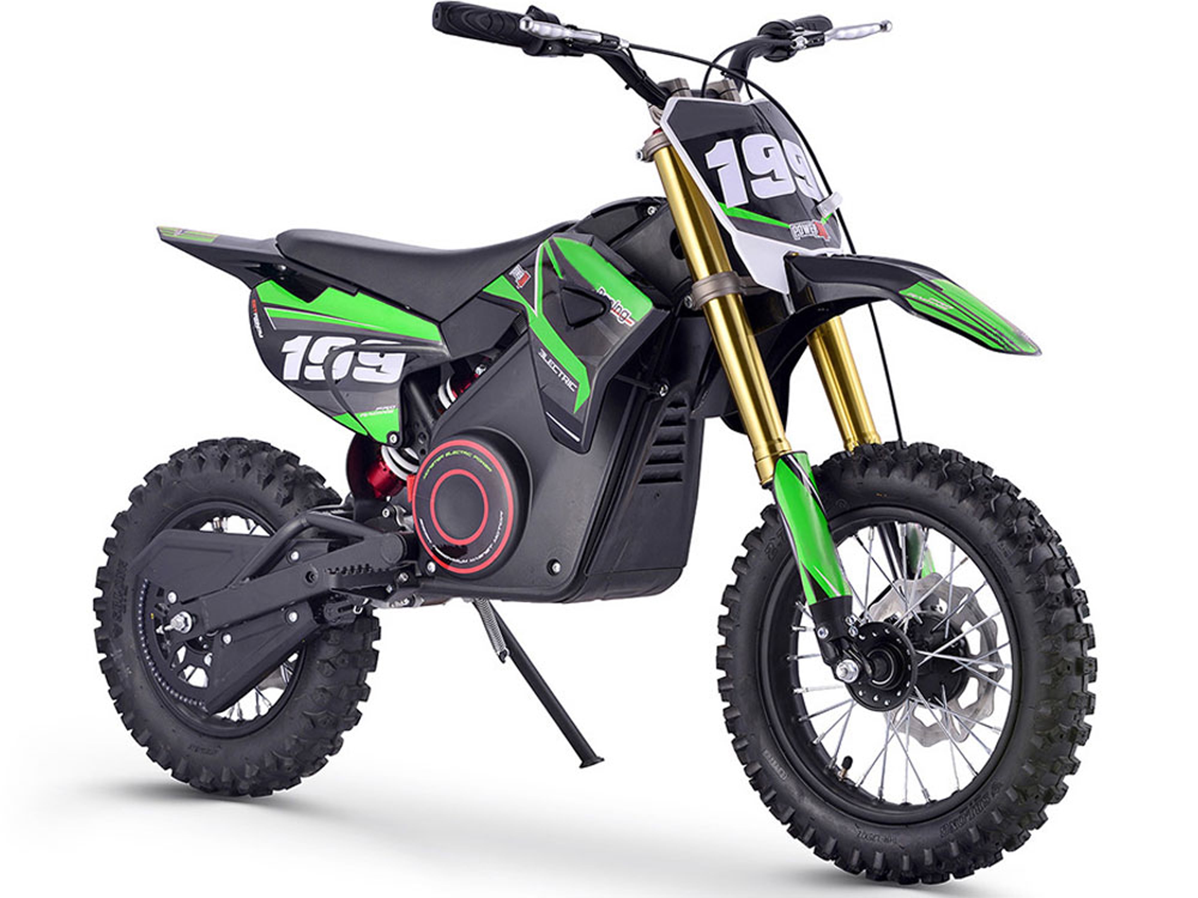 MotoTec 36v Pro Electric Dirt Bike 1000w Lithium With Green MT-Dirt-Pro ...