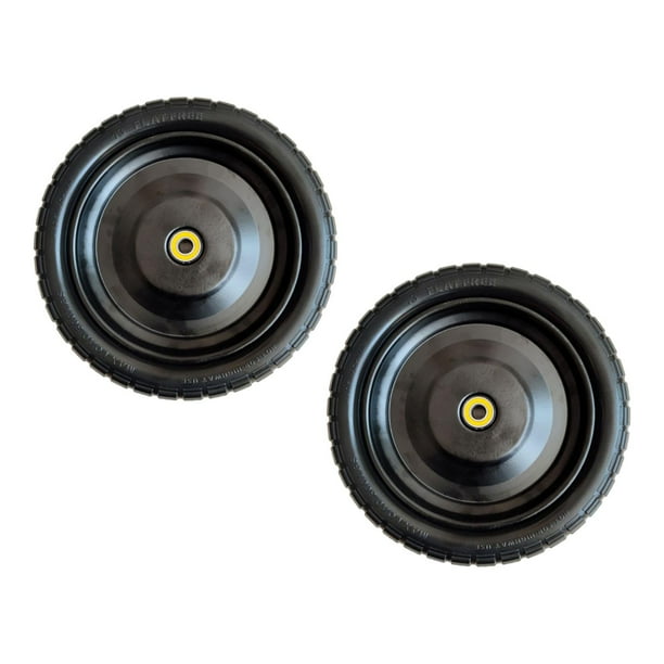 2 Pieces 13" Flat Free Wheels Carts Wheels for Garden Carts Hand Truck ...