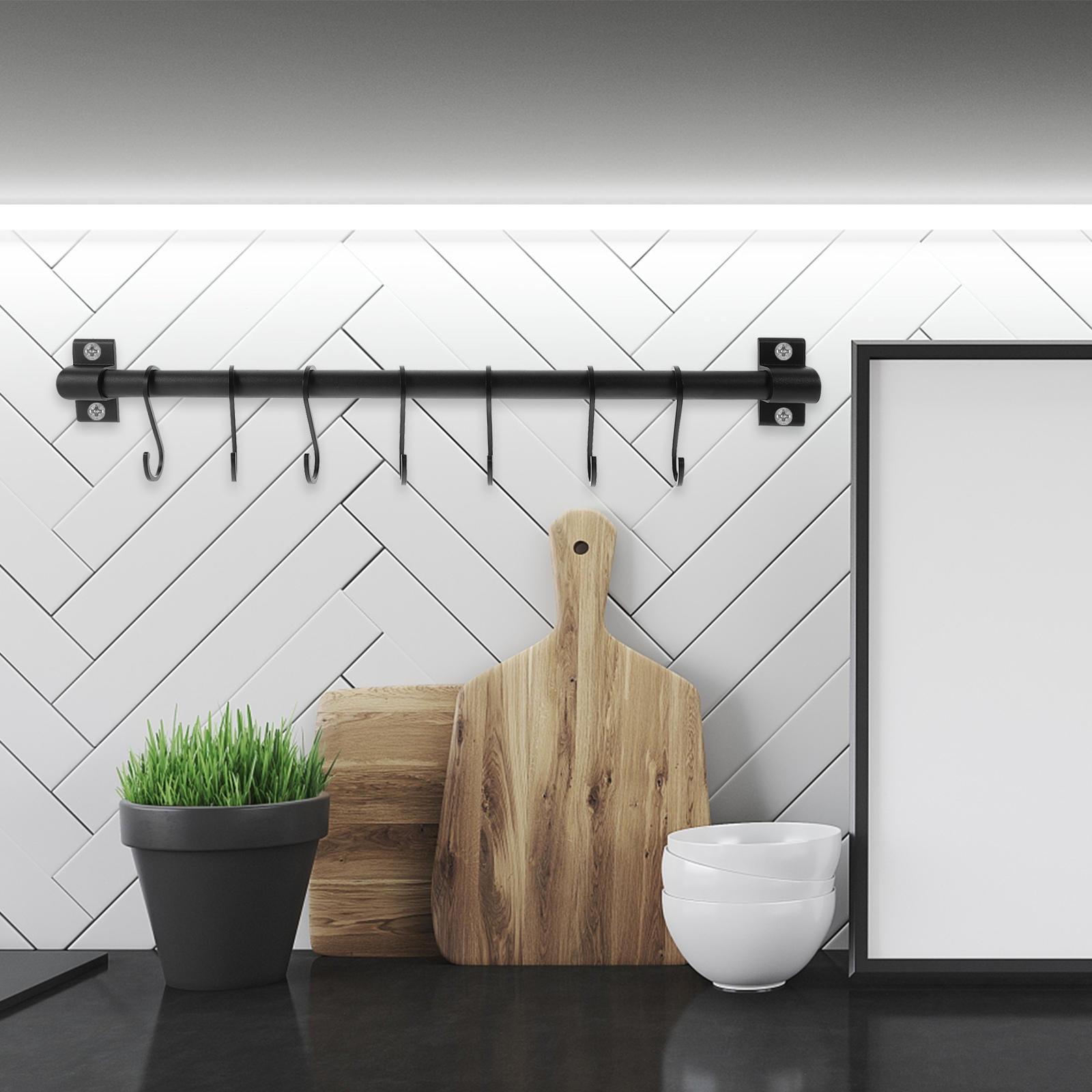 Click here for Upouart Compact Kitchen Rack Hook 7 Hook Black Han... prices