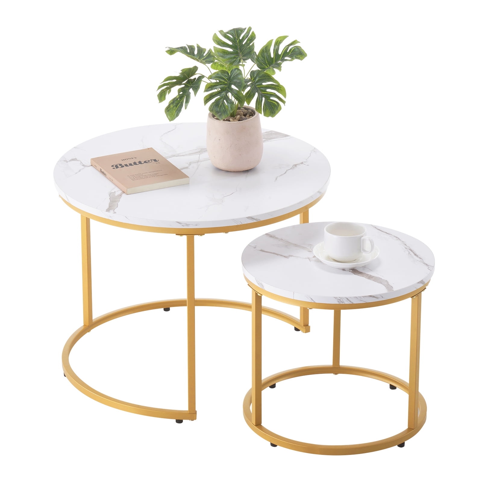 Click here for Vevor Nesting Coffee Table Set Of 2 Round Coffee T... prices