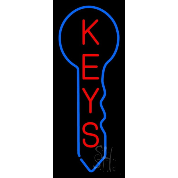 Vertical Keys Logo LED Neon Sign 32" Tall x 13" Wide - inches Black ...
