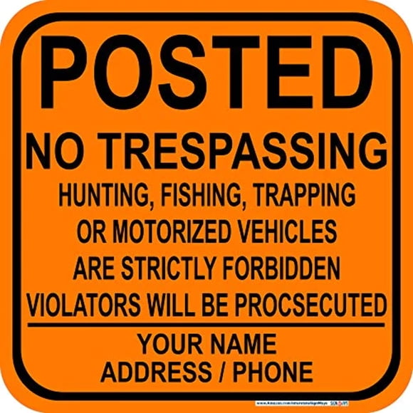 No Hunting Trespassing Signs
