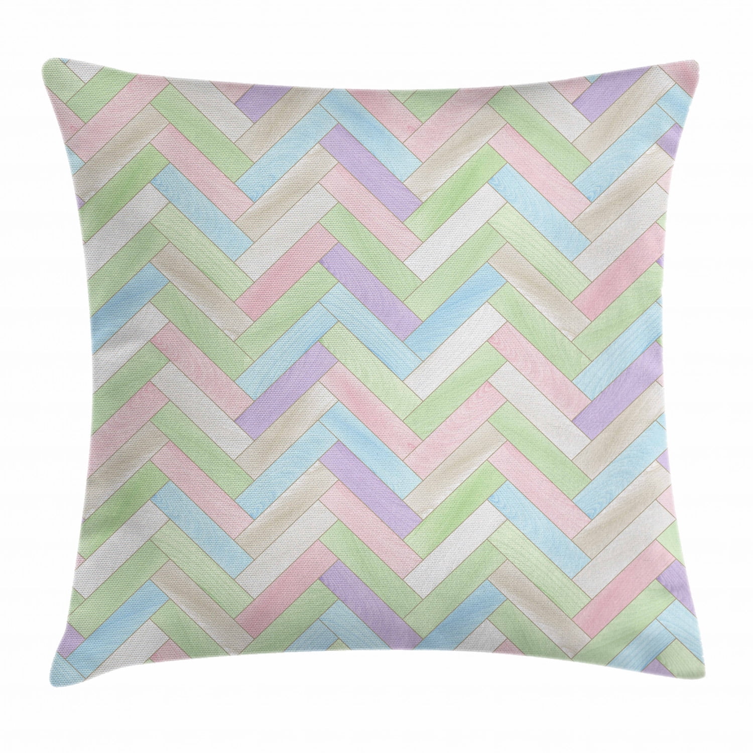 Pastel Throw Pillow Cushion Cover, Soft Colored Realistic Parquet ...