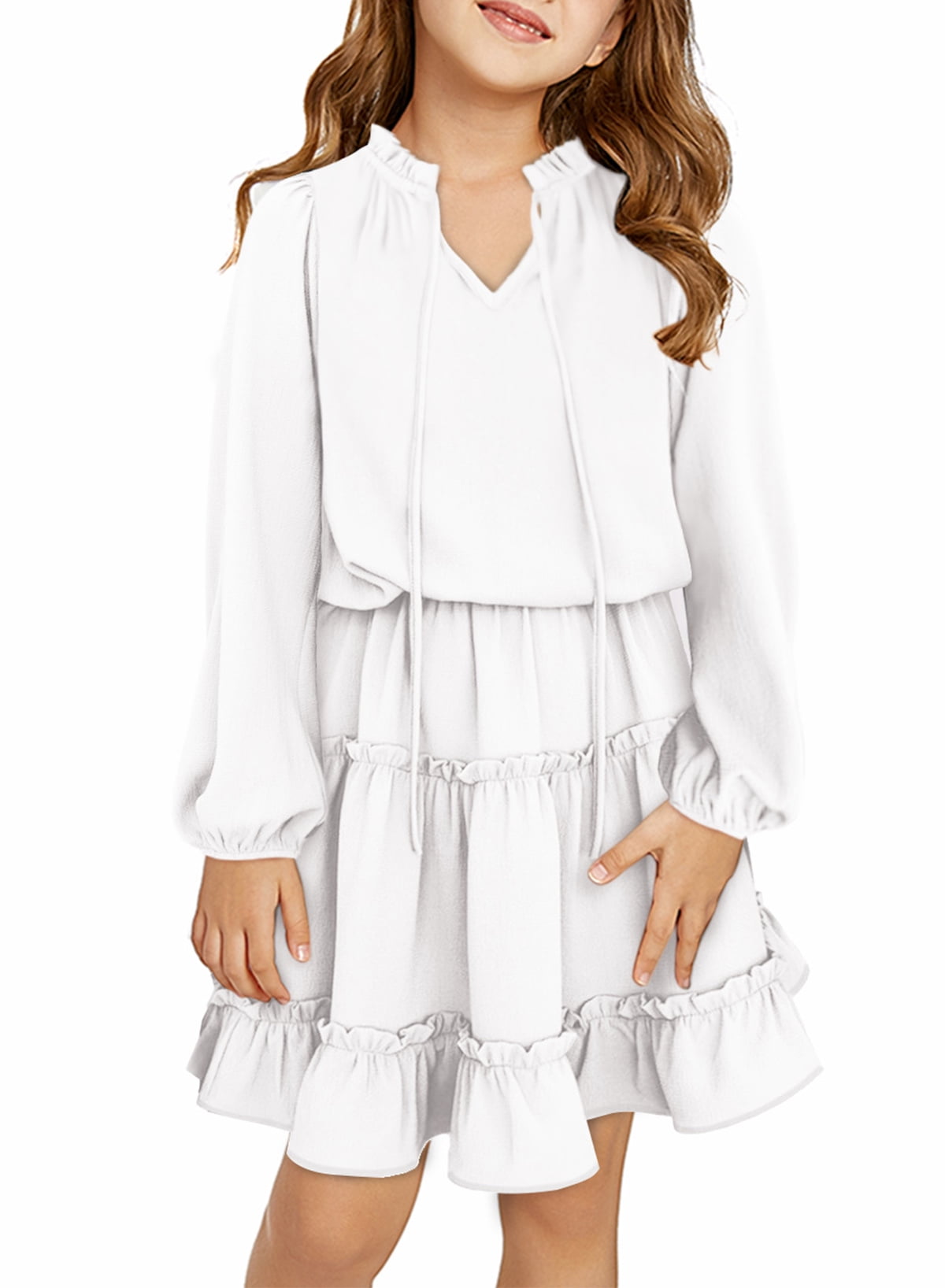 White Long Sleeve Dresses For Juniors