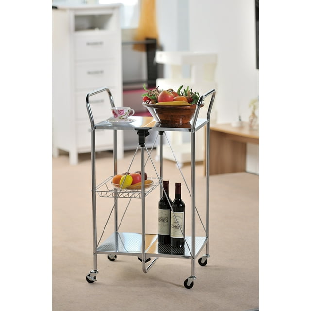 Apollo Hardware A-KC45AC Folding Utility and Kitchen Cart with 2 inch ...