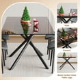 59-inch Expandable Dining Table Set with 4 Gray Ergonomic Chairs, Black ...