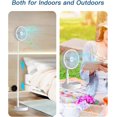 Stand Fan,Folding Portable Telescopic Floor/USB Desk Fan with 7200mAh ...
