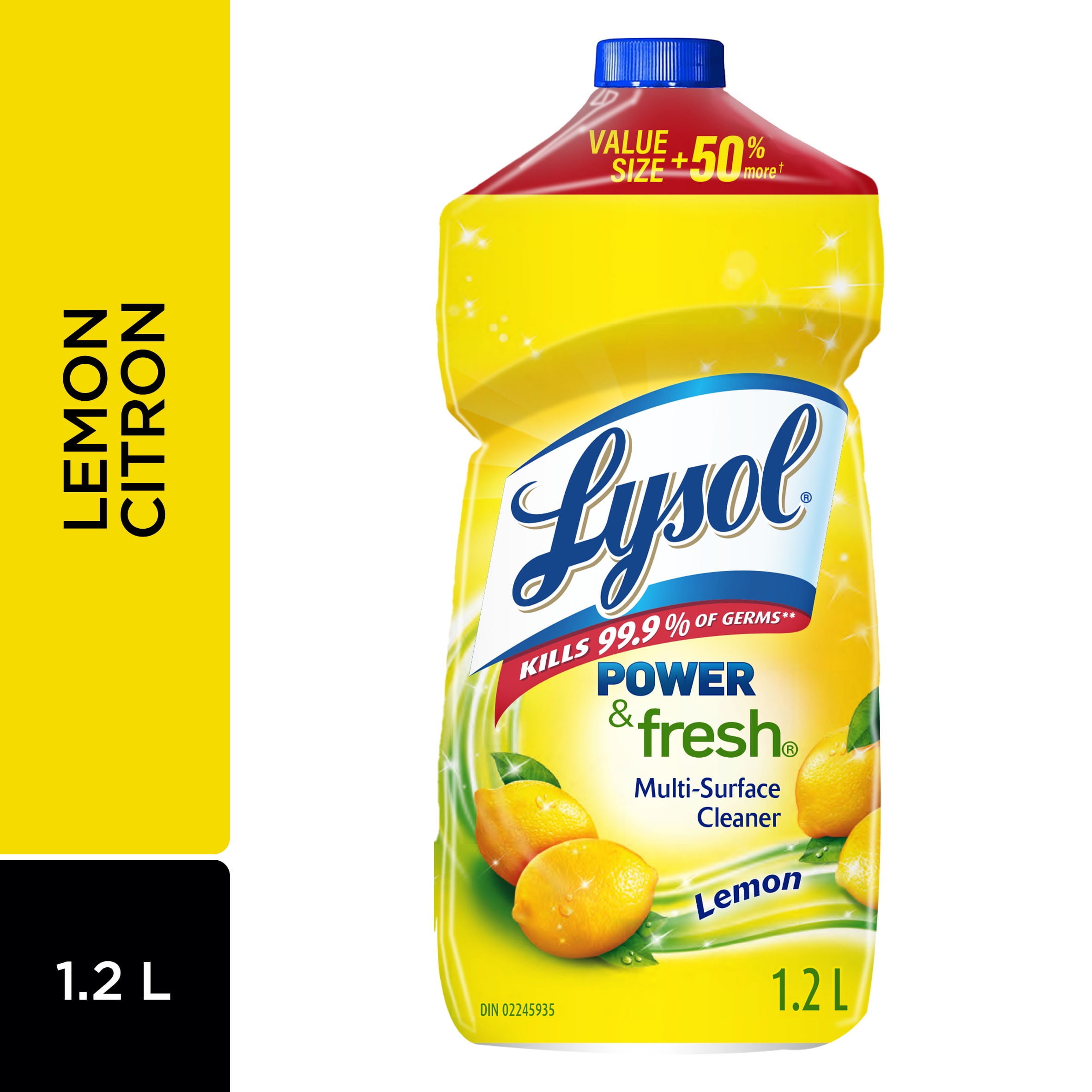 Lysol All Purpose Cleaner, Pour, Lemon, Multi Surface Cleaner, 1.2 L ...