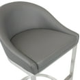 Otus Brushed Stainless Steel Faux Leather 26-inch Seat Height ...