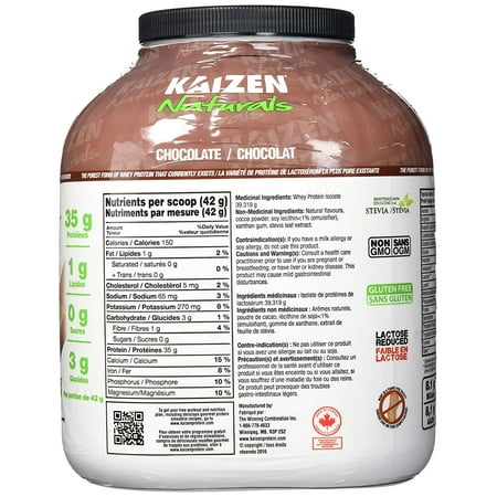 Kaizen Naturals Whey Isolate Protein Powder, 2 kg, Chocolate | Walmart ...