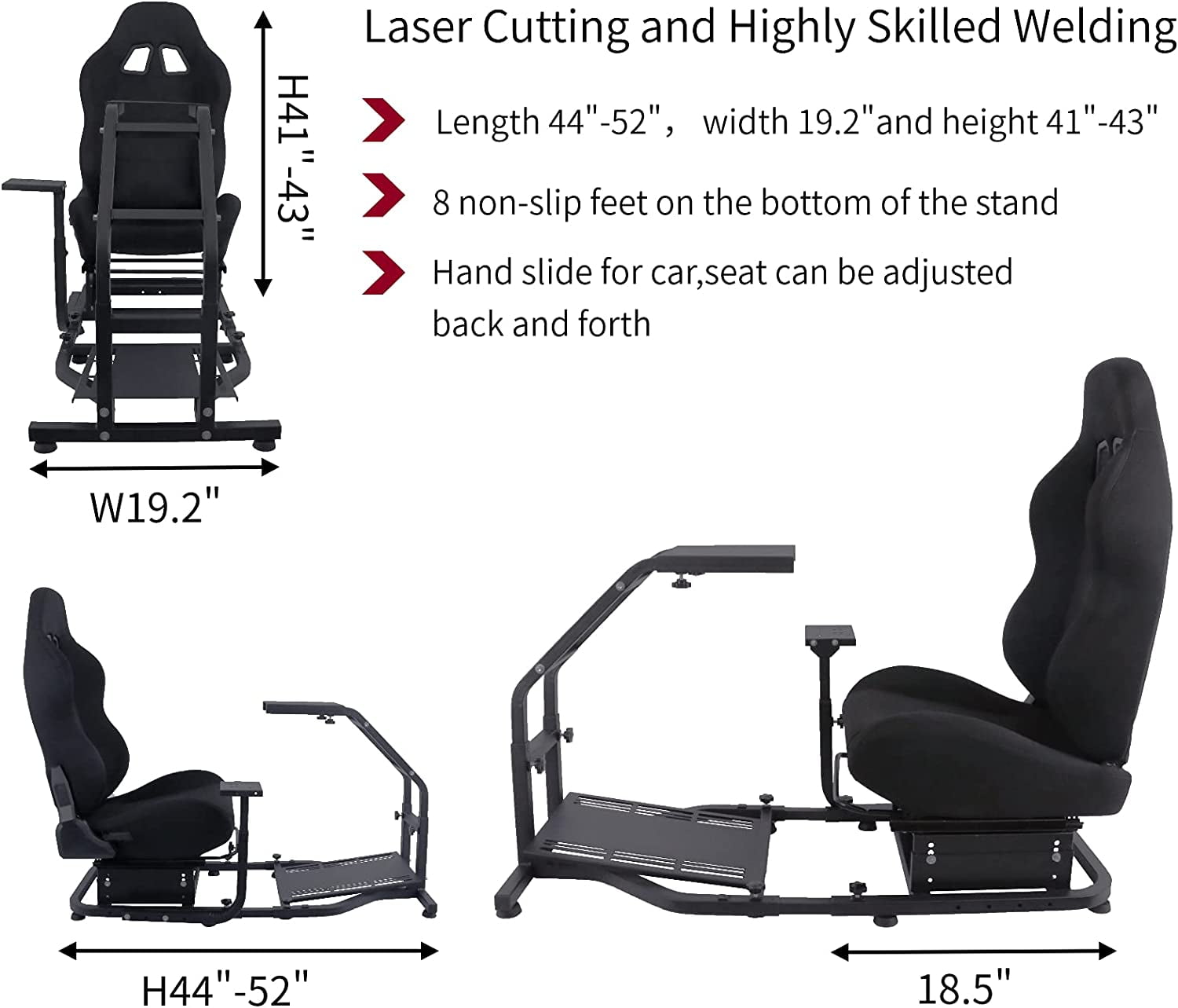 Buy Marada Racing Cockpit Frame Heifht Adjustable with Seat Tilt ...